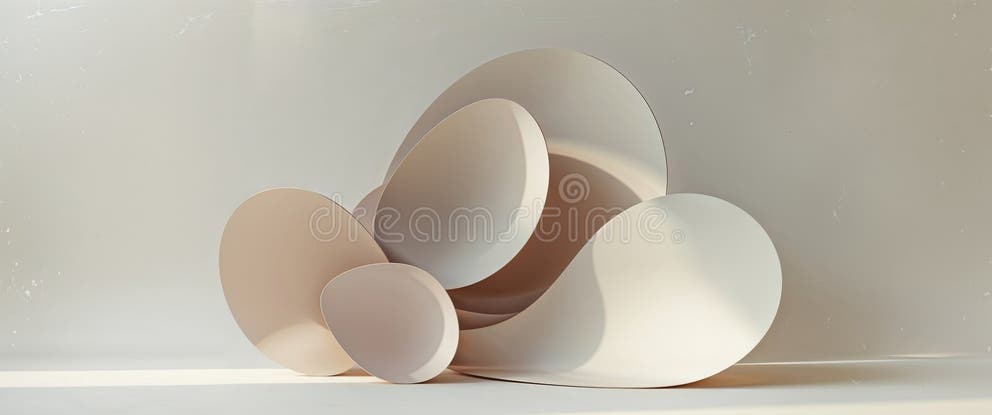 Abstract Still Life with Overlapping Shapes and Subtle Tones. Stock ...