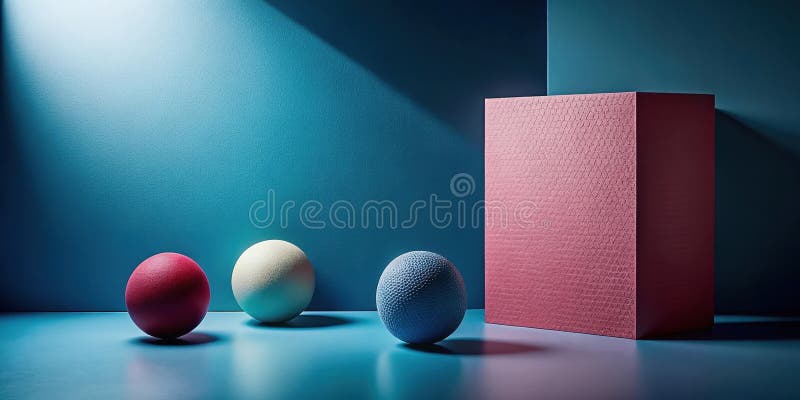 Abstract Still Life with Textured Cube and Spheres. Generative AI Stock ...