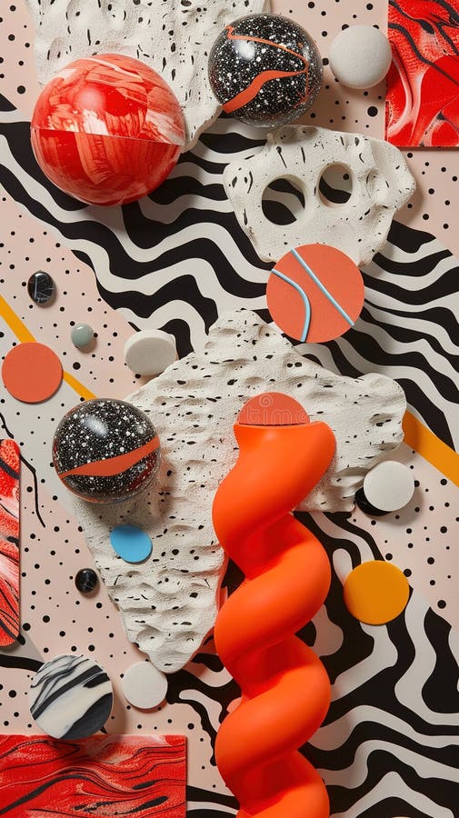 Abstract Still Life with Colorful Objects and Patterns Stock ...