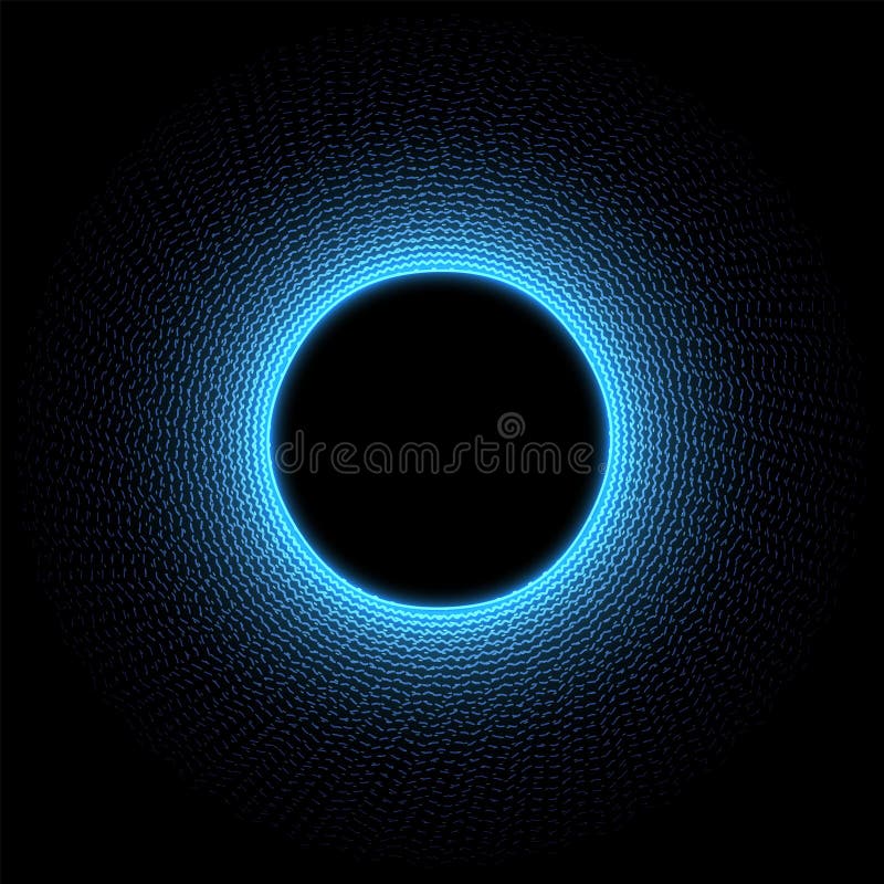 Abstract Stipple Background. Blue Luminous Circles. Circular Ring Light ...