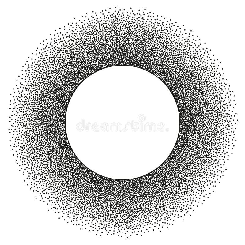 Abstract Stipple Background. Blue Luminous Circles. Azure Glowing ...