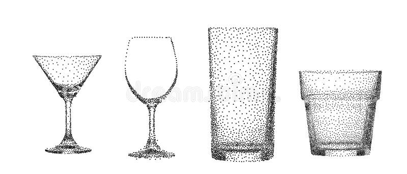 Abstract Stipple Transparent Glass Cup Isolated Vector Objects C Stock ...
