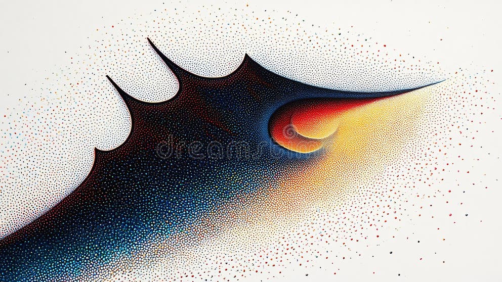 Abstract Stippled Shape with Pointed Edges and Gradient from Blue To ...