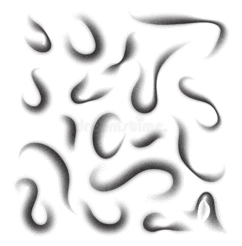Grainy Stipple Patterns Forming Abstract Fluid Shapes with Artistic ...