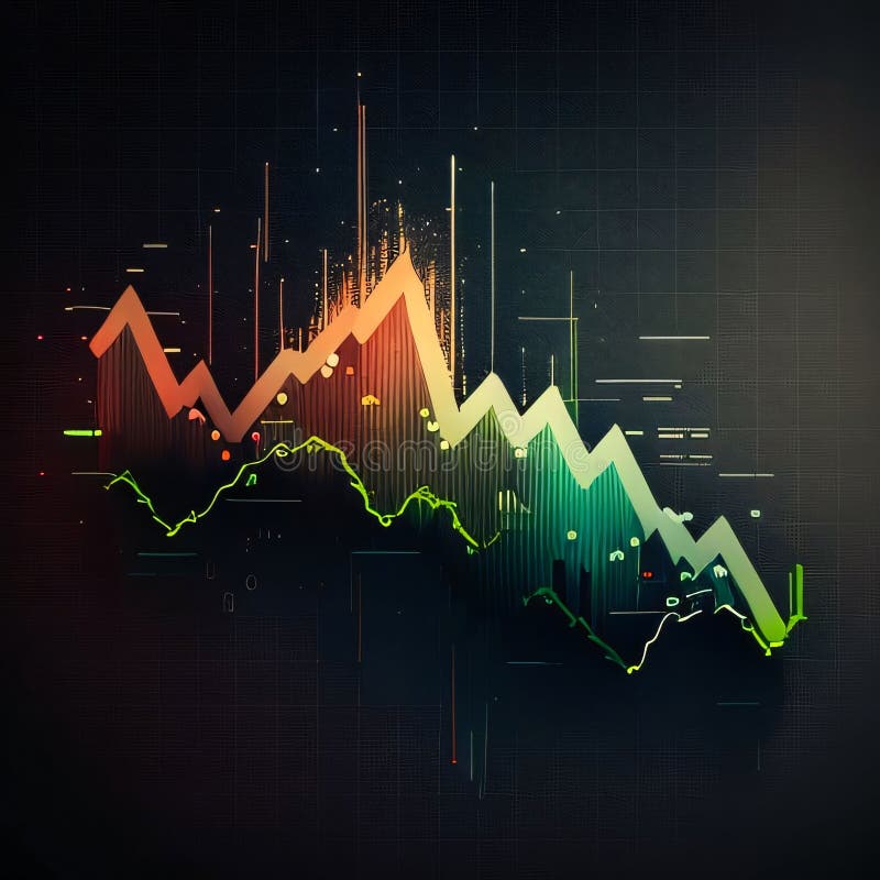 Abstract Stock Market Chart on Digital Screen Background. Vector ...
