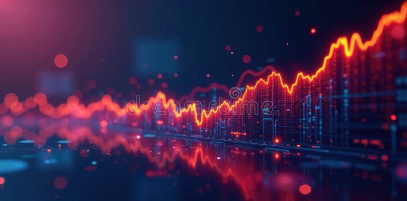 Abstract Stock Market Display with Rising Graph, Success, Trading ...