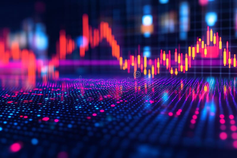 Abstract Stock Market Graph with Vibrant, Bold Colors Stock ...