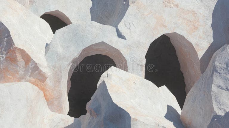 Abstract Stone Arches in Textured 3d Landscape Design for Modern Art ...