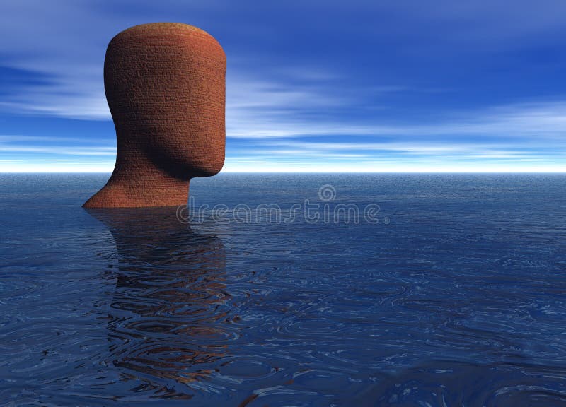 Abstract Stone Human Head stock illustration. Illustration of sunken ...