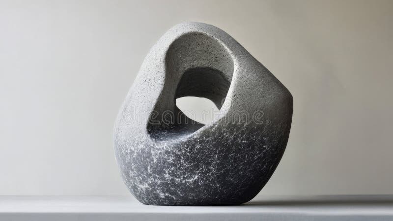 Abstract Stone Sculpture with an Inner Void Stock Illustration ...