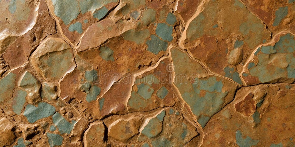 Abstract Stone Texture Background Brown and Teal Irregular Rock Surface Stock Illustration ...