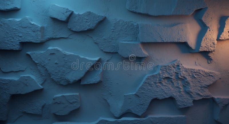 Abstract Stone Texture with Blue and Warm Light Contrast Creates a 3D ...