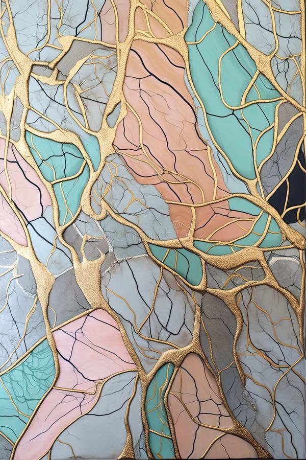 Abstract Stone Texture, Mint Blue, Beige, Grey and Pastel Blue, AI ...