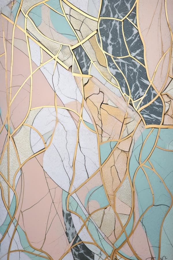 Abstract Stone Texture, Mint Blue, Beige, Grey and Pastel Blue, AI ...