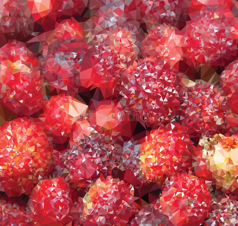 Abstract strawberries stock vector. Illustration of polygonal - 49667848