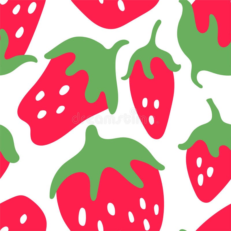 Simple Seamless Strawberry Background Stock Illustrations – 2,662 ...