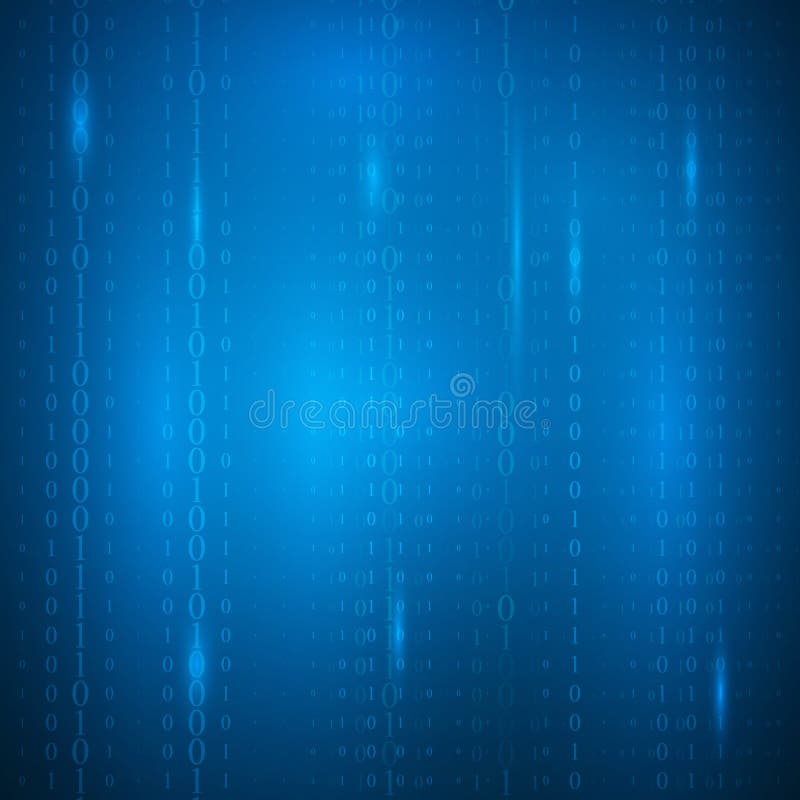 Abstract Stream Of Binary Matrix Code On Blue Screen Binary Computer Code Programming Coding