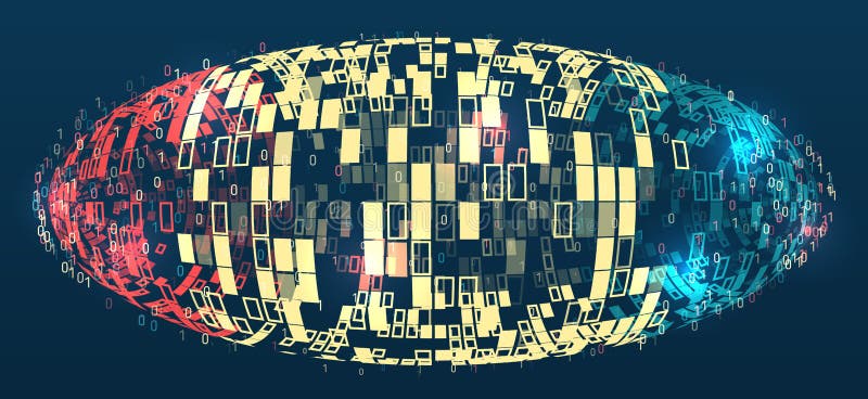 Abstract Stream Information With Circles Array And Binary Code Information Analytics Concept