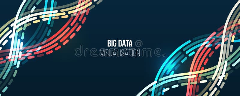 Abstract Stream Information With Waves Array Lines Binary Code