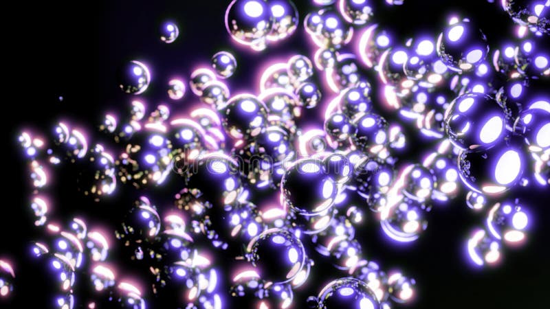 Abstract Stream of Metallic Bubbles on a Black Background. Design ...