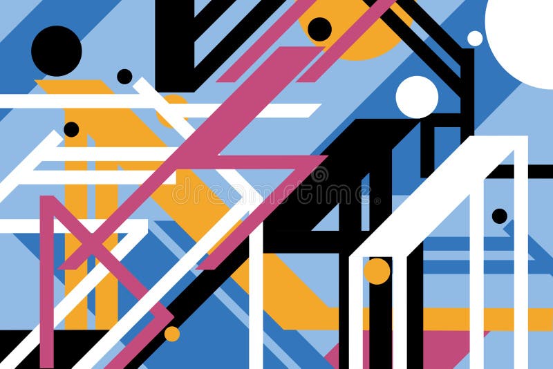 Geometric Illustration of Multi Coloured Human Figures Stock Vector ...