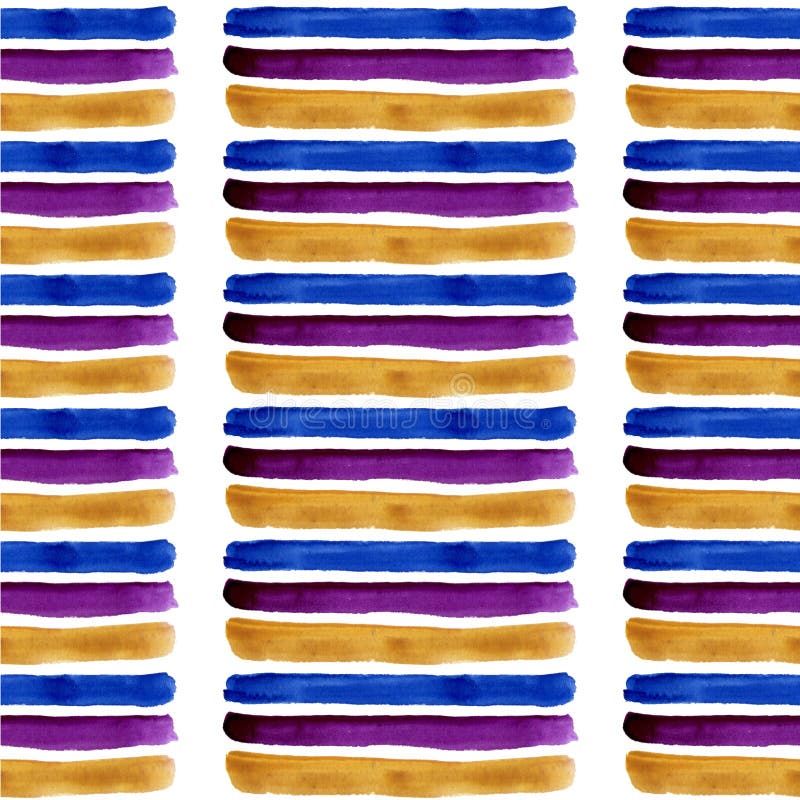 Abstract Strip Watercolor Painted Background. Seamless Pattern. Stock ...