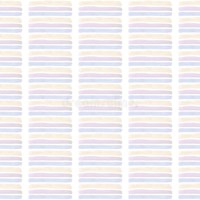 Abstract Strip Watercolor Painted Background. Seamless Pattern. Stock ...