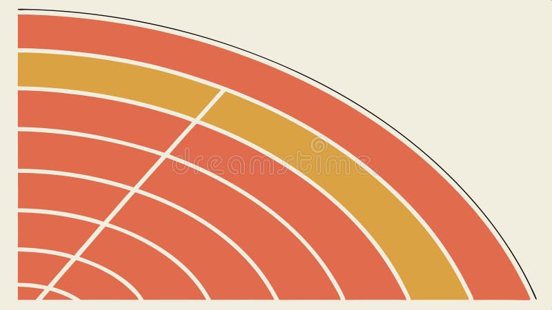 Abstract Striped Arc Pattern with Sunburst Effect, Warm Colors Vector ...