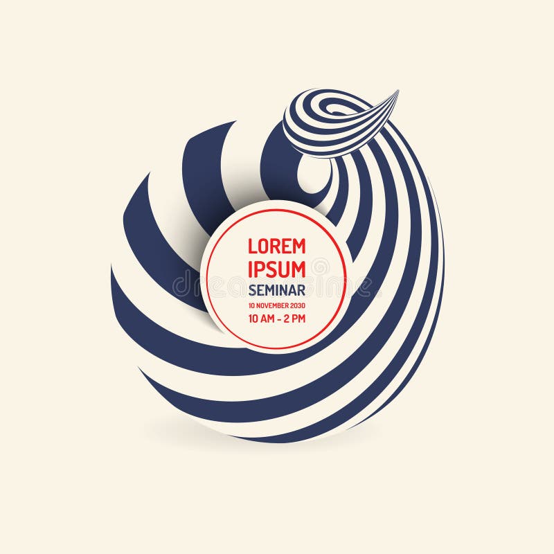 Abstract Striped Design Element. Spiral, Rotation and Swirling Movement ...