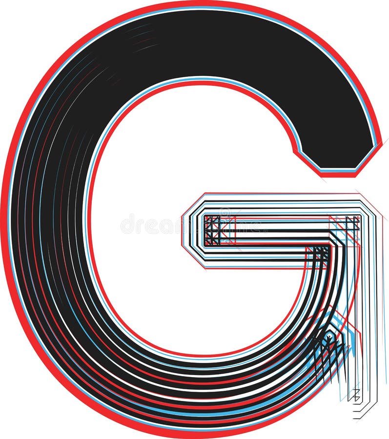 Font illustration letter G stock vector. Illustration of brush - 101889818