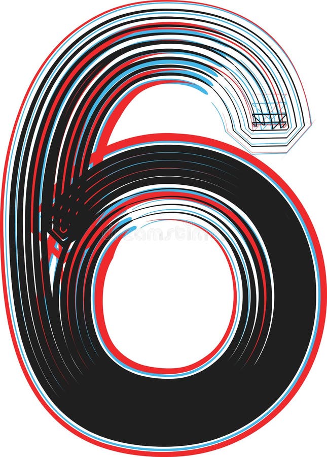 Font illustration NUMBER 6 stock vector. Illustration of mess - 101889809