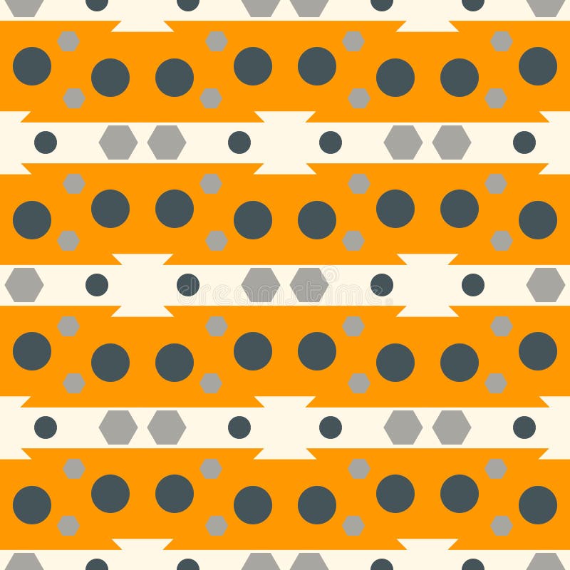 Abstract Striped Geometric Seamless Pattern with Different Shapes ...