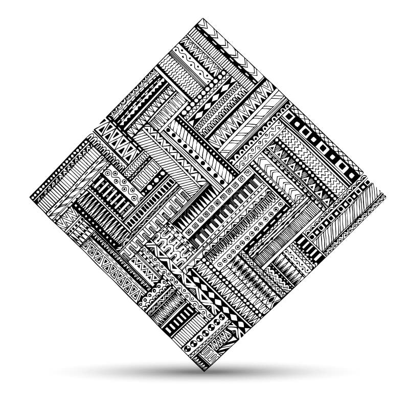 Abstract Striped Geometric Tribal Pattern Rectangle Element. Stock ...