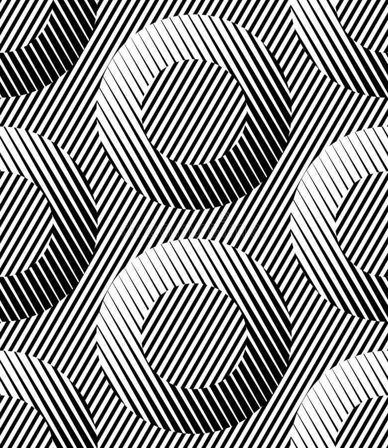 Abstract Striped Rings Geometric Vector Seamless Pattern Stock Vector ...