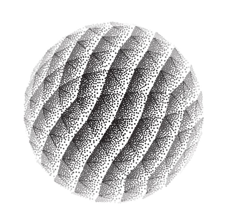 Abstract Striped Sphere with Dotted Halftone Texture Vector Stock ...