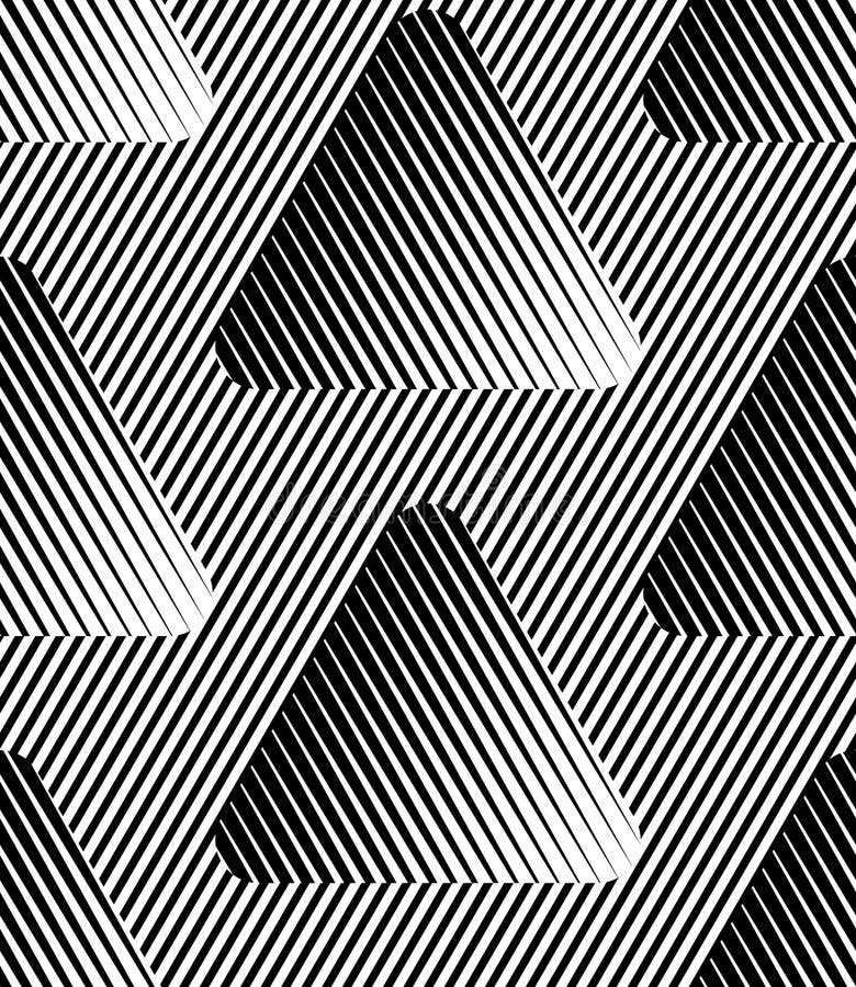 Abstract Striped Triangles Geometric Vector Seamless Pattern Stock