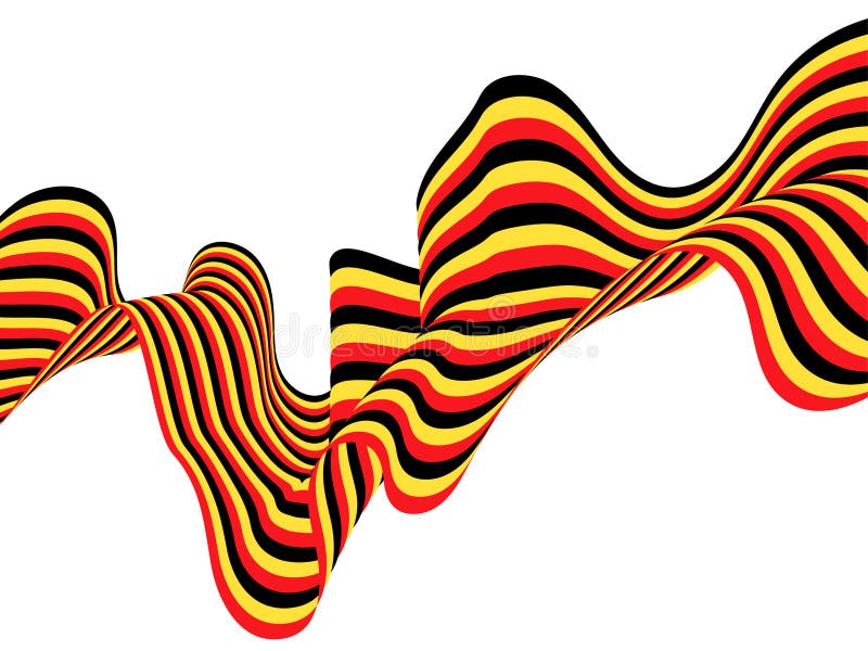 Abstract Striped Wave Illusion. Vector Design Element. Eps 10 Stock ...