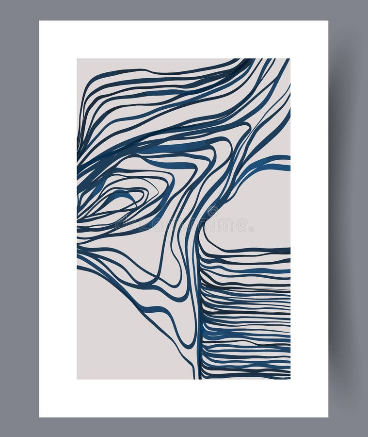 Abstract Stripes Artistic Clutter Wall Art Print Stock Vector ...