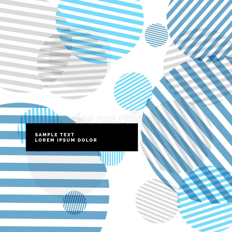 Abstract Stripes Circles Background with Blue Theme Stock Vector ...
