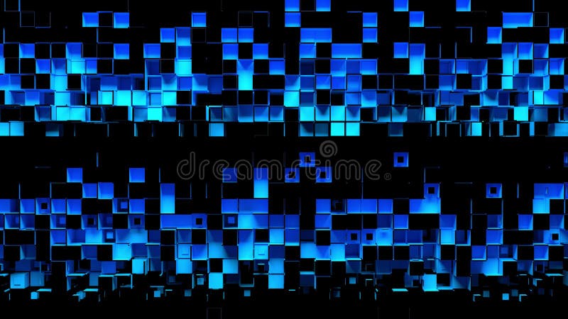 Abstract Strips of Square Mosaic Cells on Black Background Stock ...