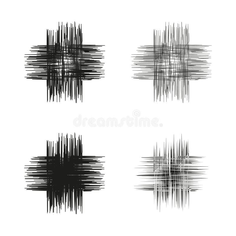 Abstract Stroke Patterns. Black and Gray Lines. Geometric Decoration ...