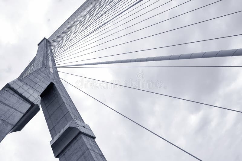 Abstract Structural of Bridge Stock Image - Image of anchorage, horizon ...