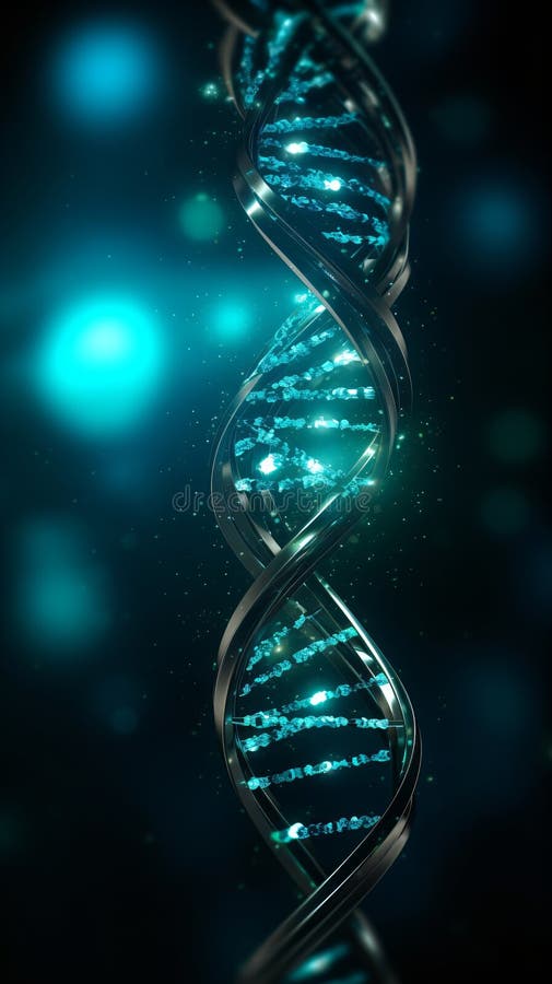 Abstract Structure of DNA Molecule on Blurred Background. DNA Double ...