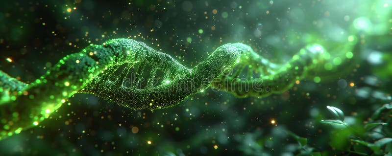 Abstract Structure of DNA Molecule on Blurred Background. DNA Double ...