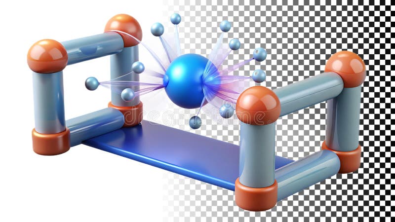 Abstract Structure with Glowing Connections, Representing System Png ...