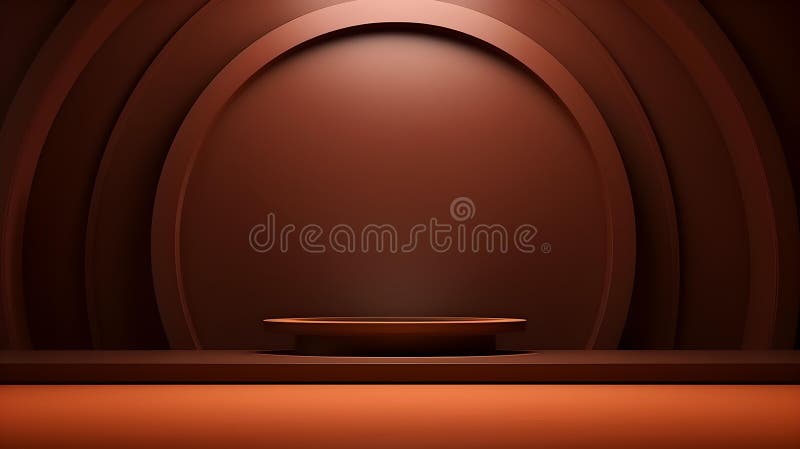 Abstract Studio Background in Dark Brown Colors. Minimal Showroom for ...