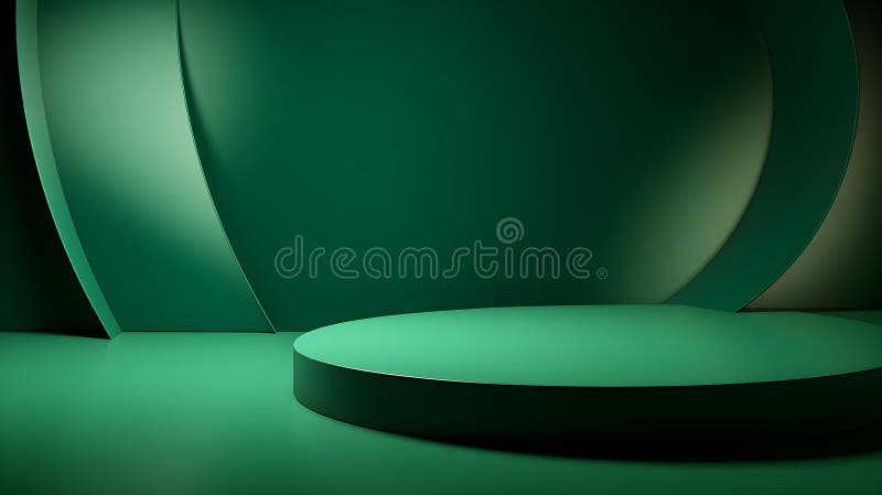 Abstract Studio Background in Emerald Colors. Minimal Showroom for ...