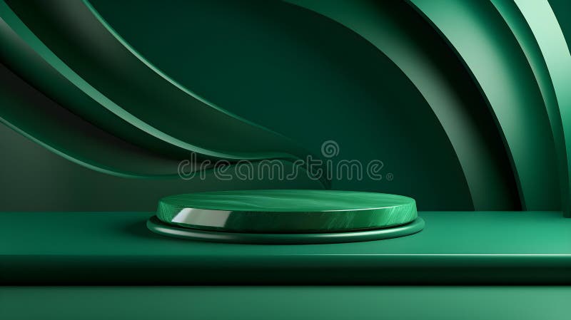 Abstract Studio Background in Emerald Colors. Minimal Showroom for ...