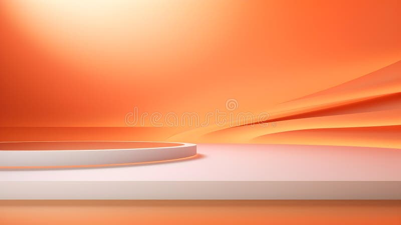 Abstract Studio Background in Light Orange Colors. Minimal Showroom for ...