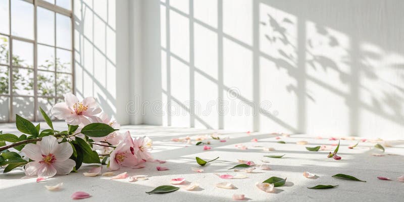 Abstract Studio Background with Shadows and Plant Leaves Stock Photo ...
